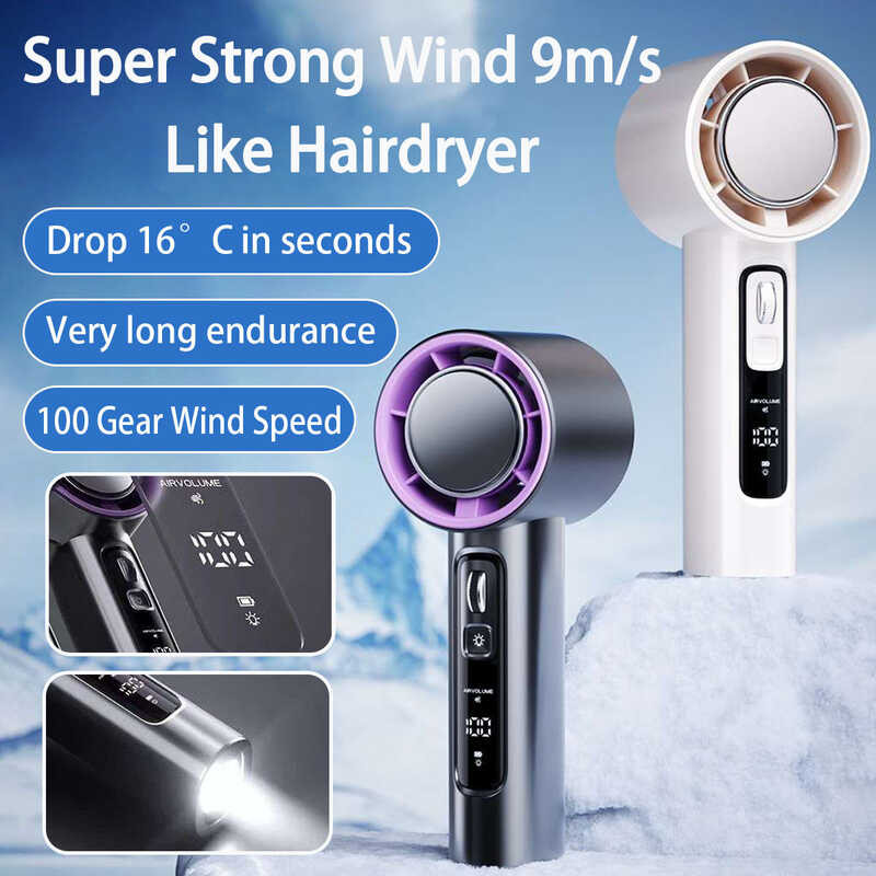 Portable Handheld Fan 100 Level Strong Wind Operated Electric Fan With ...