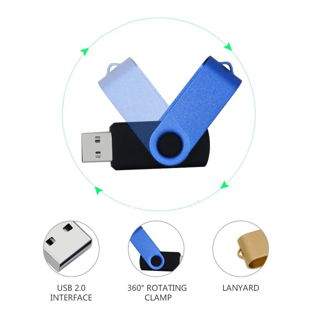 Fashion Rotatable USB 2.0 Flash Drive 128GB 64GB 32GB Colorful high ...