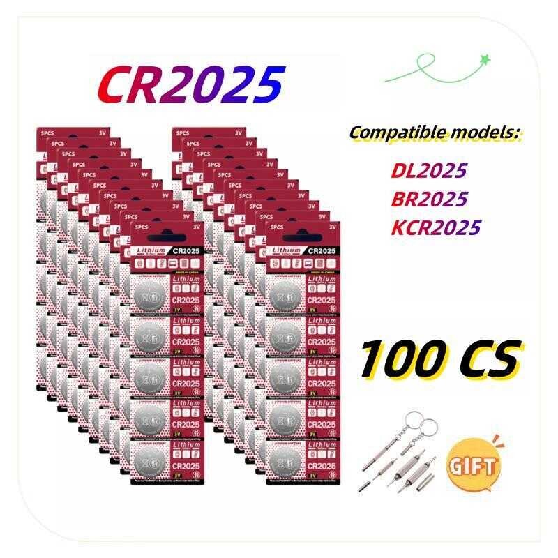 Cr2025 ☆ Coin Cells Lithium 100Pcs Dl2025 Br2025 Lm2025 Ecr2025 3V ...