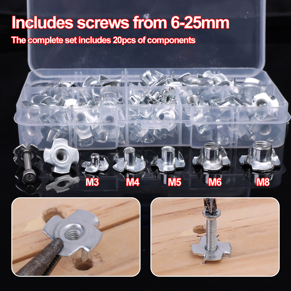 M3-M8 Carbon Steel Four-jaw Nut - Car Furniture Repairing Accessories ...