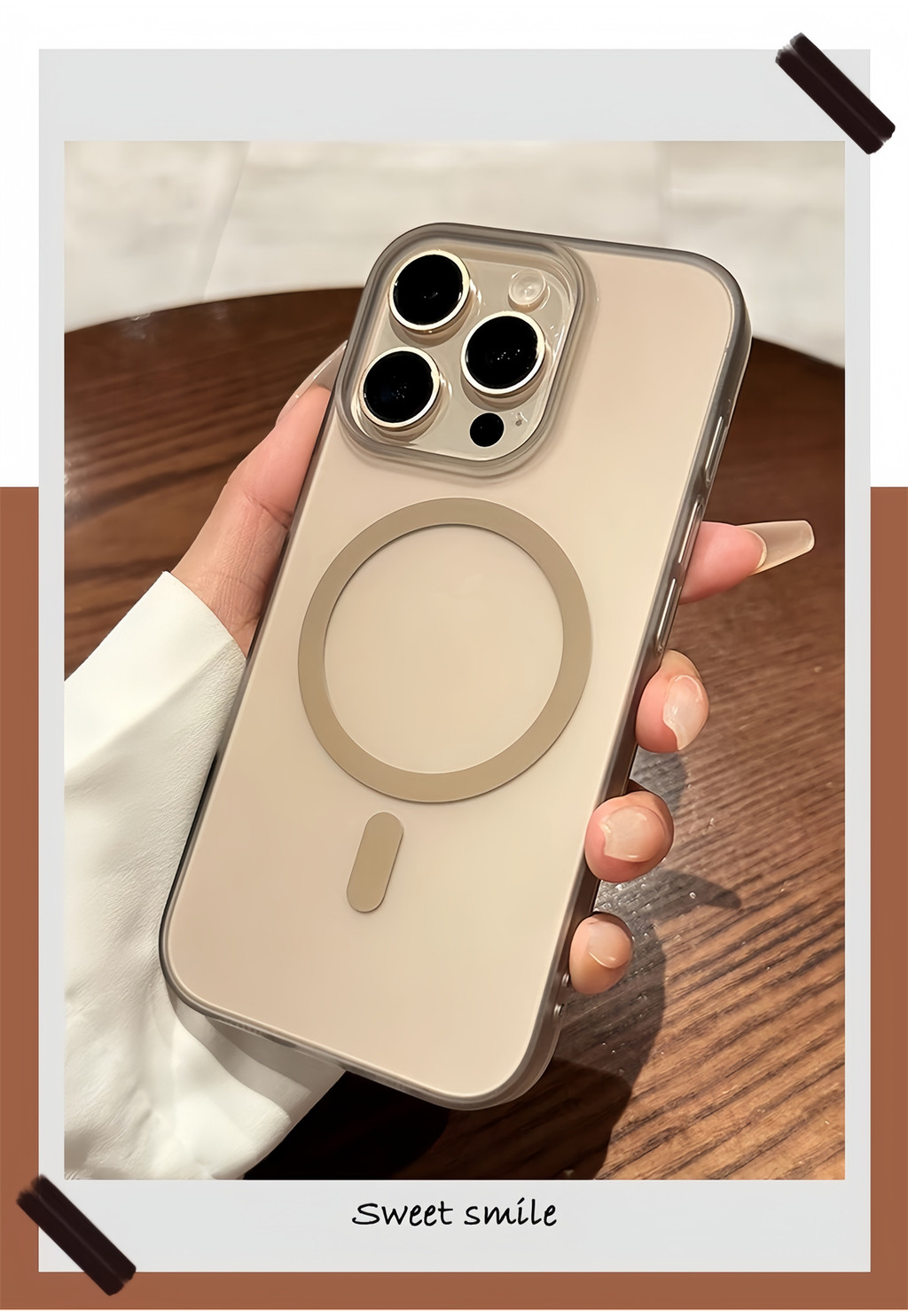 Desert Titanium Matte Magnetic Phone Case for IPhone 16 Pro Max 11 12 ...