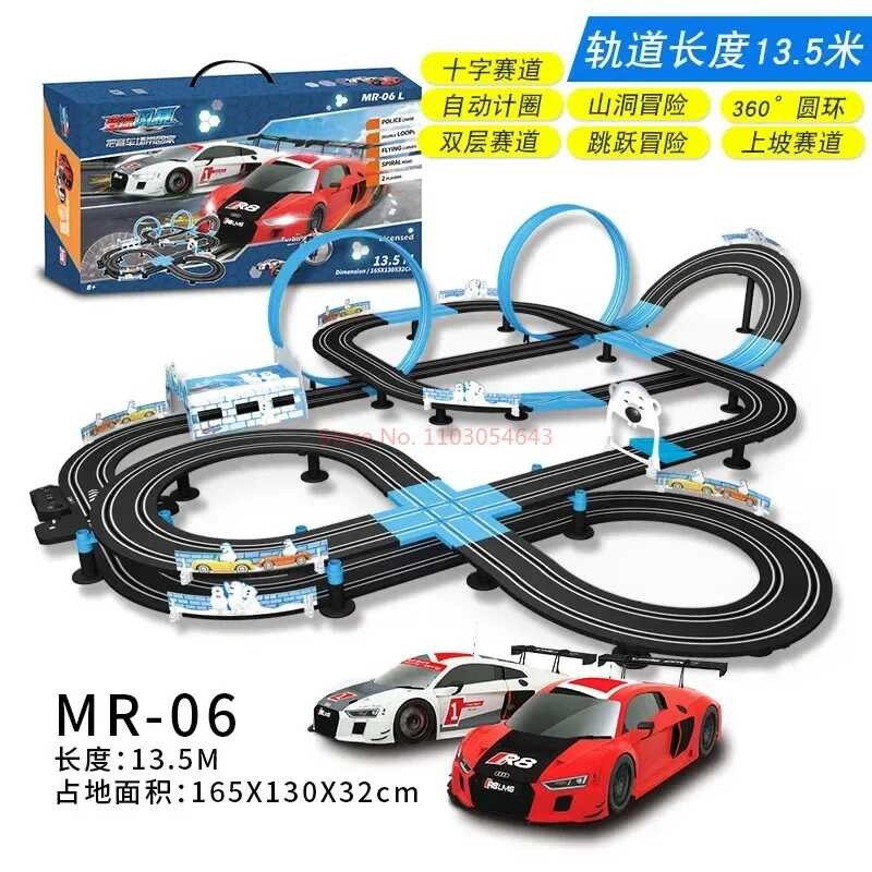 Electric Railway Set Double Remote Control Car Racing Track Autorama ...