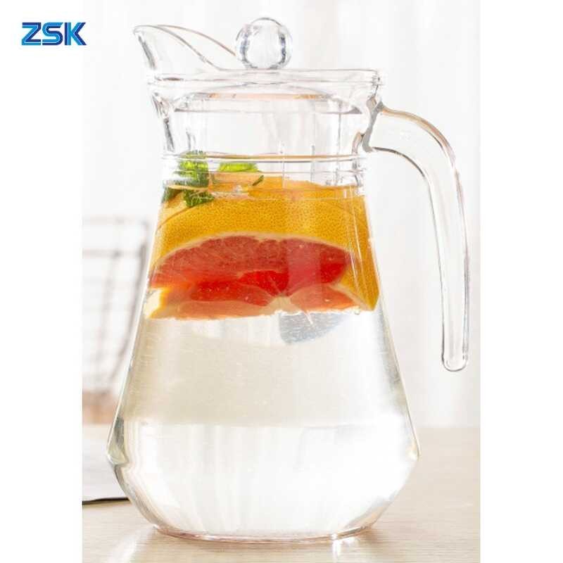 ZSK Glass Pitcher Large Capacity Cold Water Glass Cooler Jug Juice ...
