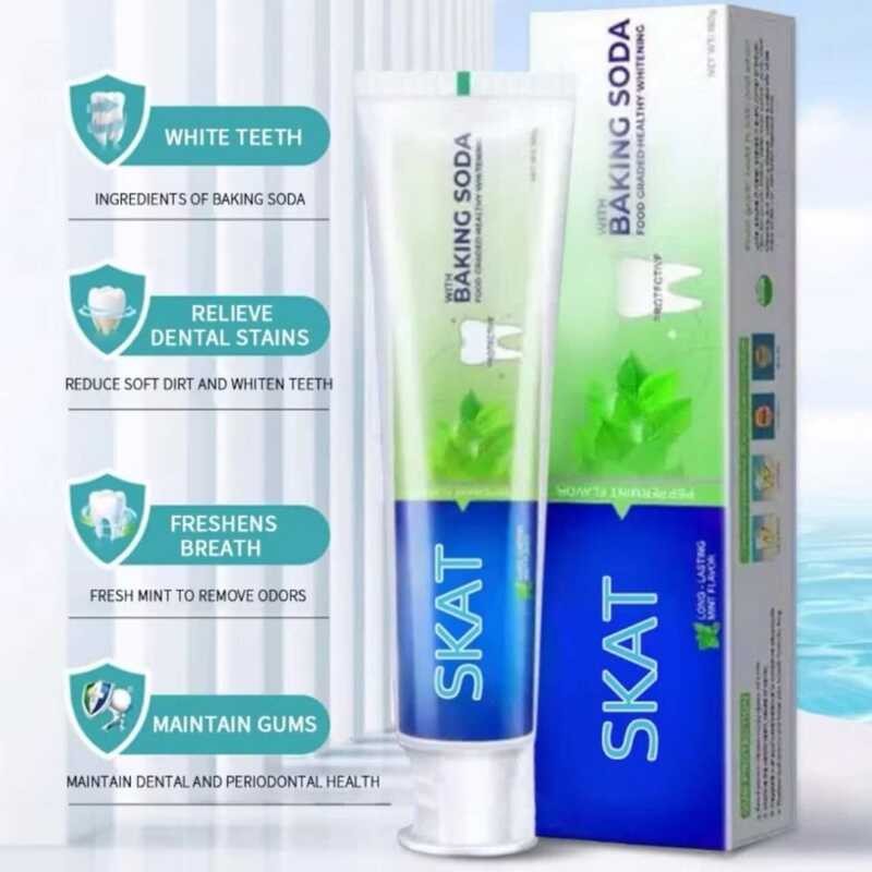 3 Tube Whitening Peppermint Baking Soda Toothpaste - 180G Family Size ...