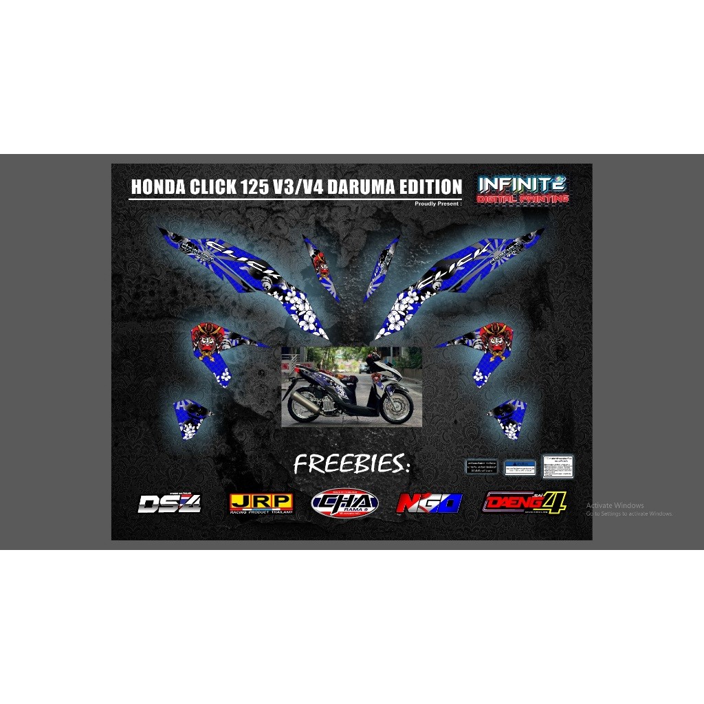 HONDA CLICK V3 / V4 DARUMA INDO CONCEPT DECALS STICKER | Shopee Philippines