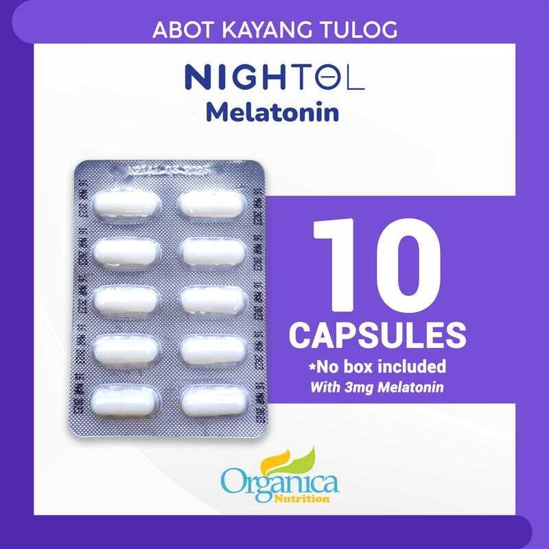 Nightol Pure 3Mg Melatonin Supplement Sleep Aid (10 Capsules) | Shopee ...
