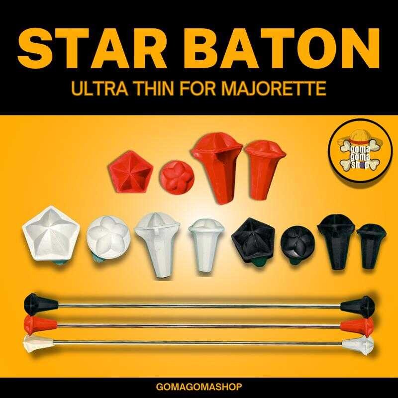 GOMAGOMASHOP STAR BATON ULTRA THIN FOR MAJORETTE TWIRL RUBBER AND WITH ...