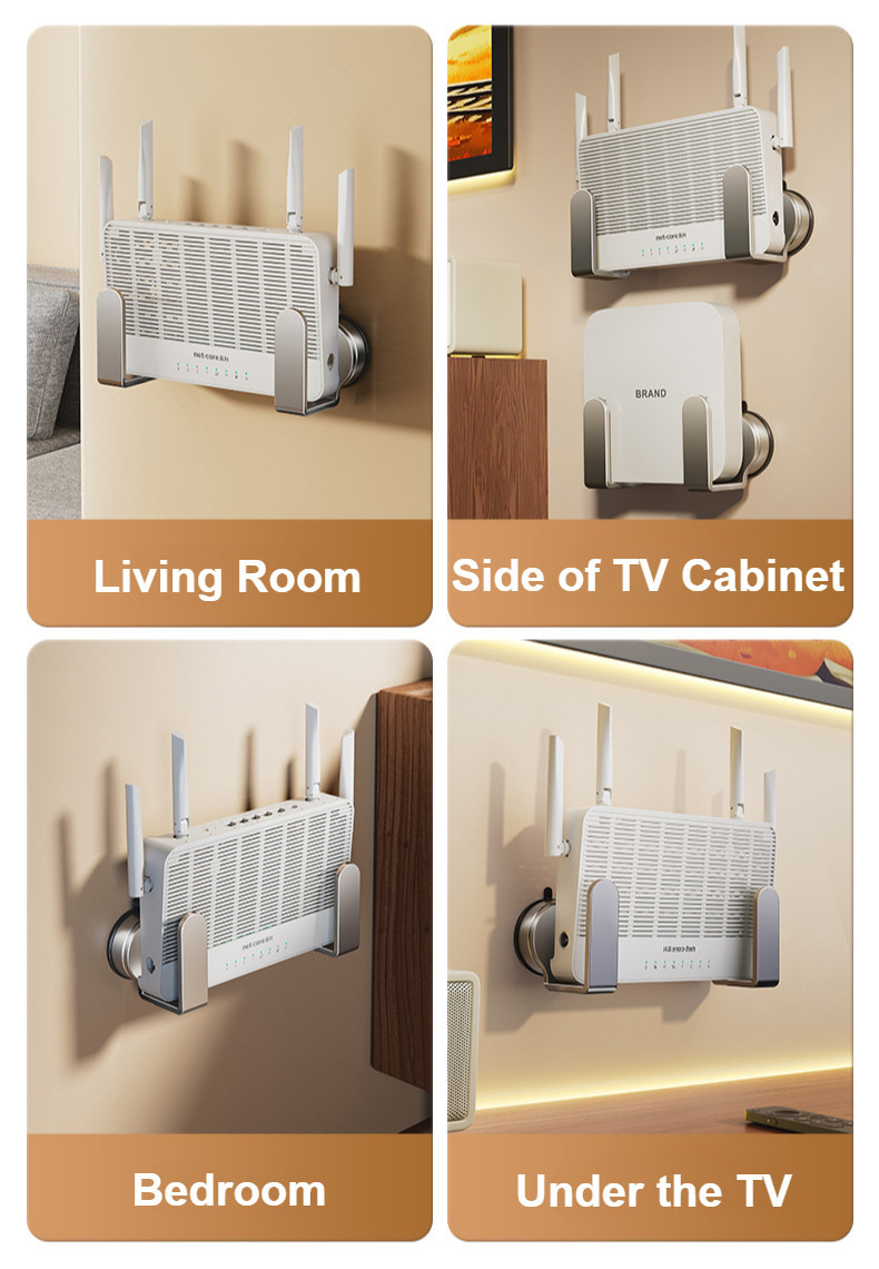 4 PCS Wall-Mounted Router Holder Set-Top Box Holder Router Stand Wifi ...
