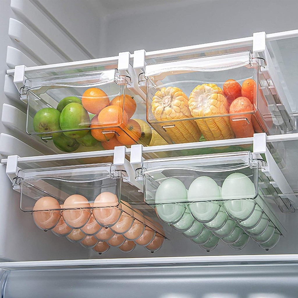 Refrigerator Drawers Egg Holder Fridge Organizer Freely Pullable Egg ...