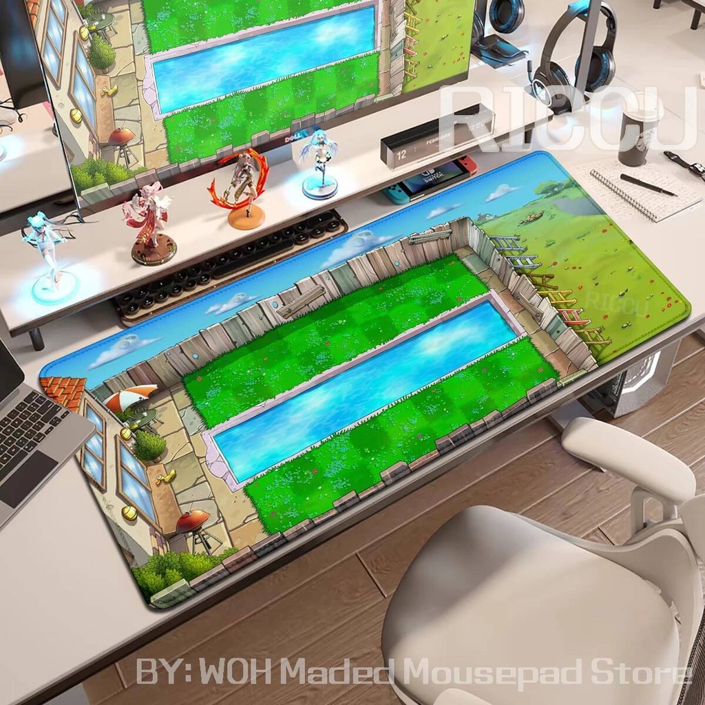 PLANTS VS ZOMBIE PVZ MAPS Mouse Pad XXL Keyboard Desk Mat 90x40cm tapis ...