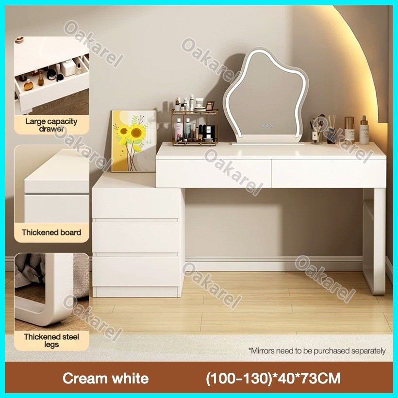 Extensible Dressing Table Make Up Table Vanity Mirror Dresser Bedside ...