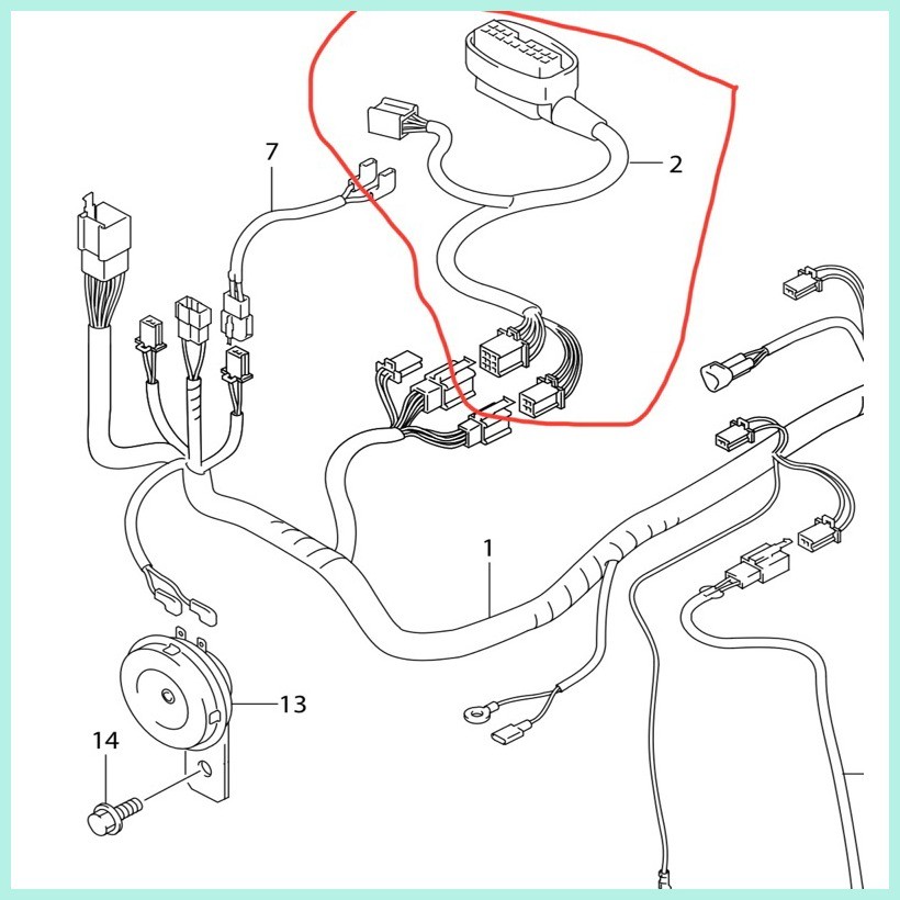 SGP Raider150 Carb Speedometer / Odometer Wire Harness (Suzuki Genuine ...