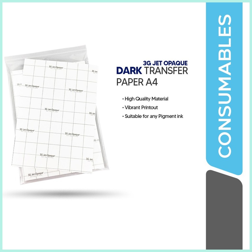 3G Dark & Jetpro Light Transfer Paper A4 Size (10PCS PER PACK) | Shopee ...