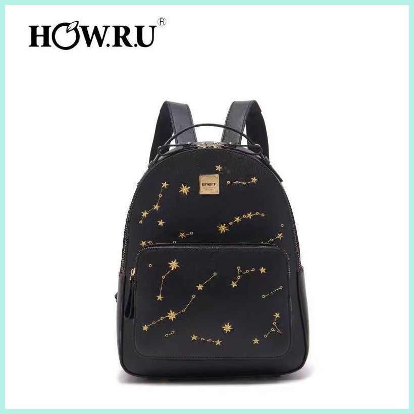 AUTHENTIC HOWRU BACKPACK STAR BLACK MEDIUM | Shopee Philippines