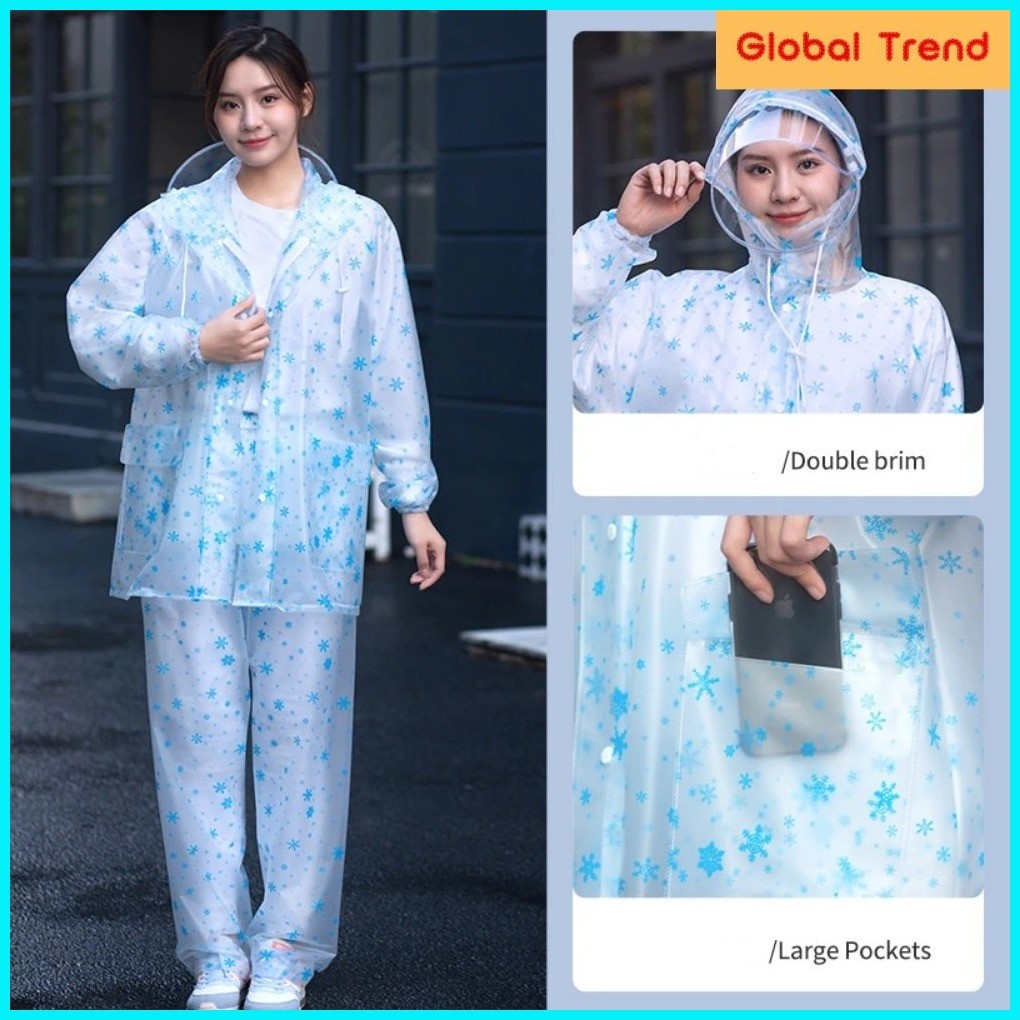 Raincoat suit female thickened adult long body rainstorm waterproof ...