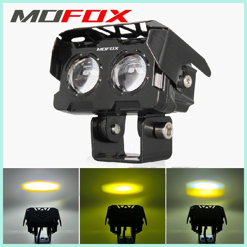MOFOX B2 Laser Gun MDL 40W Motorcycle LED Lights Dual Color Hi/Lo Mini ...