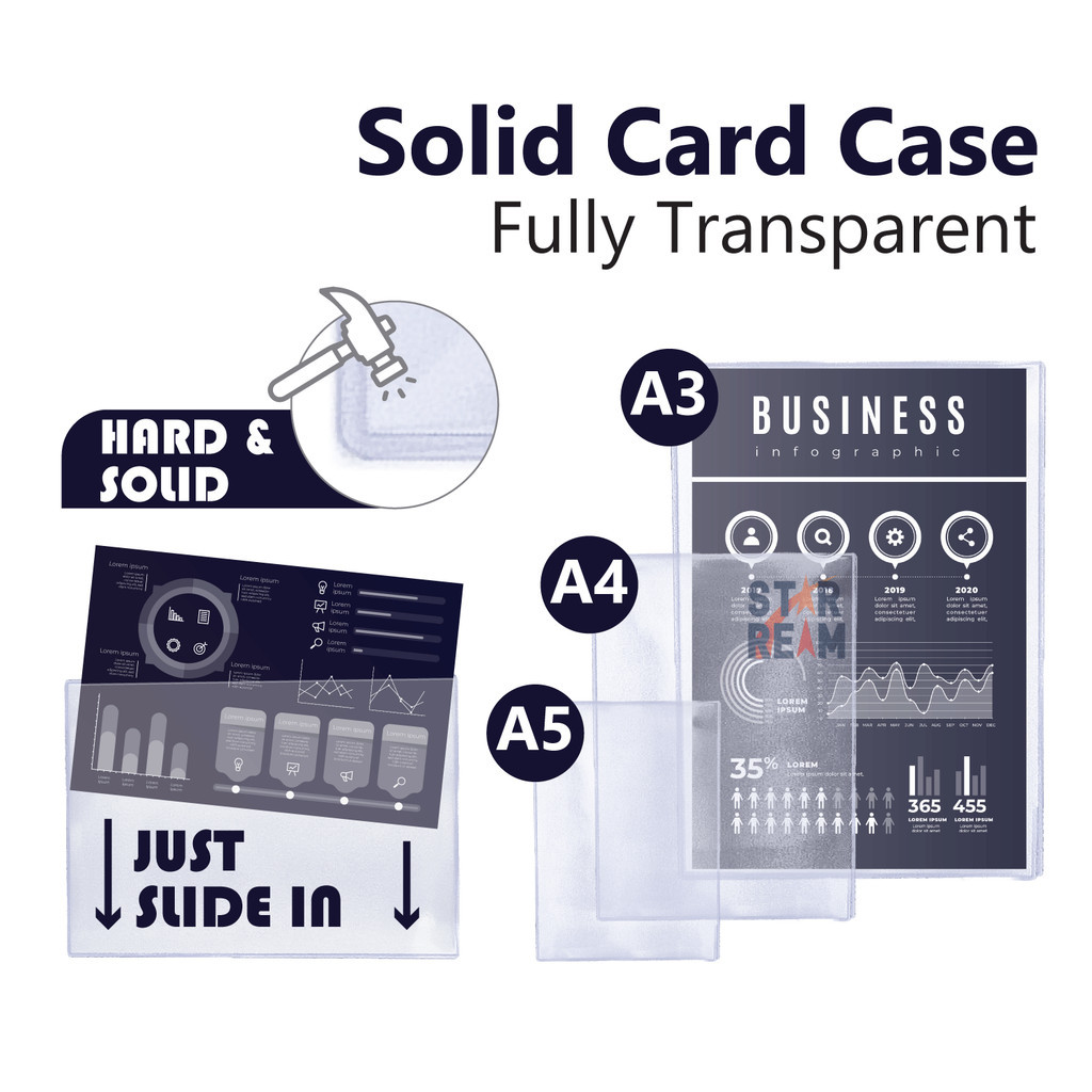Hard Card Case A3/A4/A5 Clear Card Case/ File Folder Big PVC Card Case ...