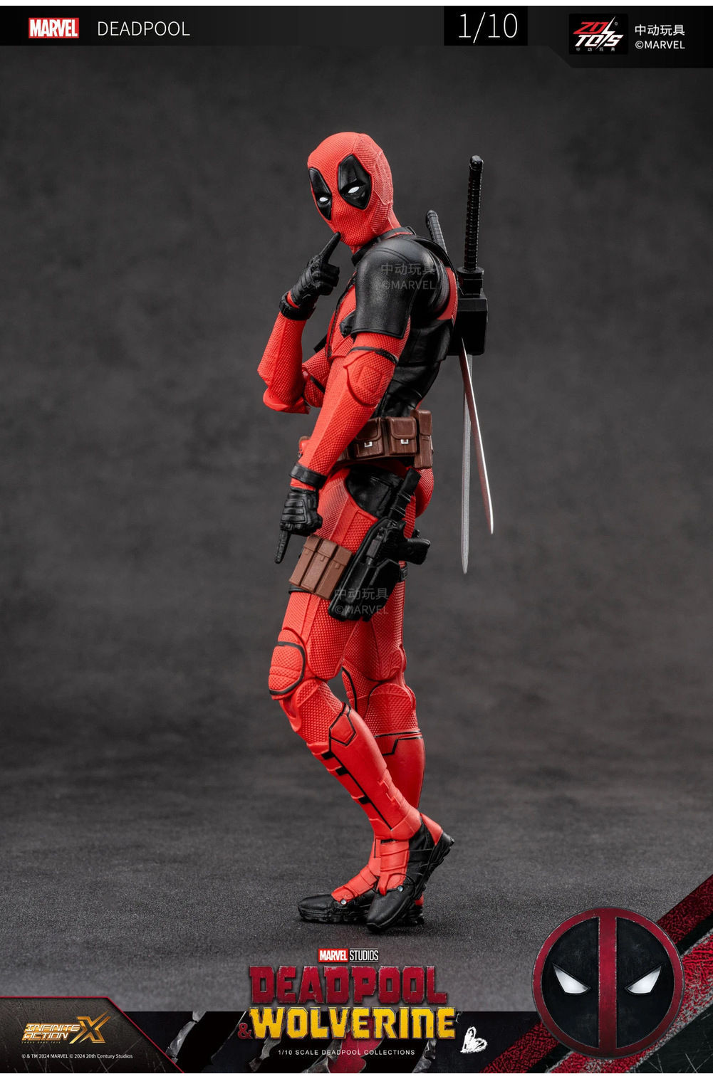 ZD Genuine Marvel Movie SHF Deadpool and Wolverine 3 Mobile Model Toy ...