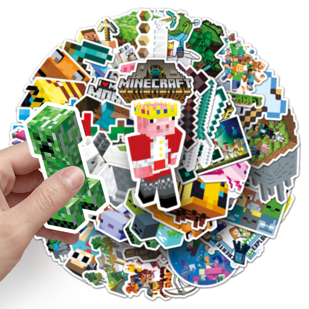 Minecraft Stickers Waterproof PVC Stickers Set - Reusable Adhesive ...
