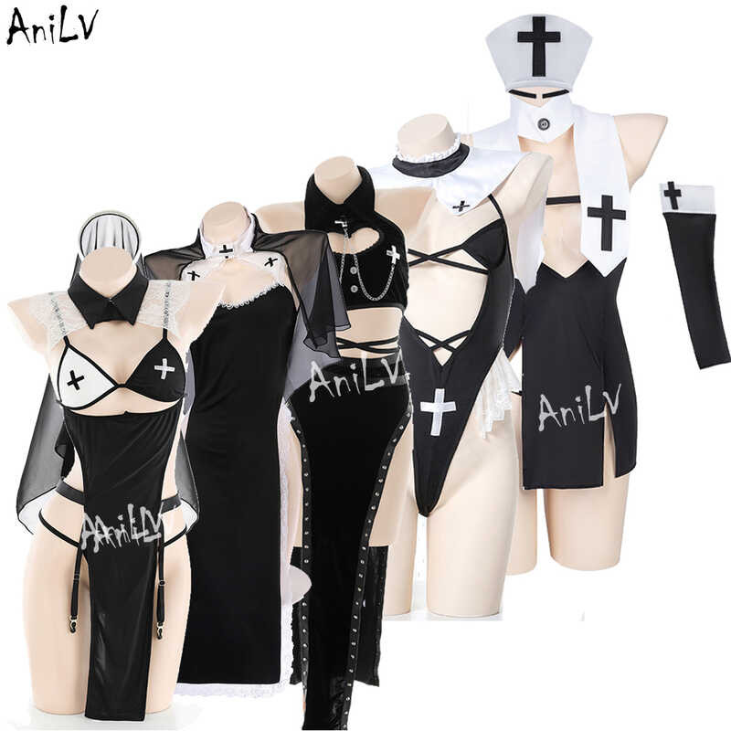 Ani New Nun Series Uniform Halloween Cosplay Women Medieval Convent ...