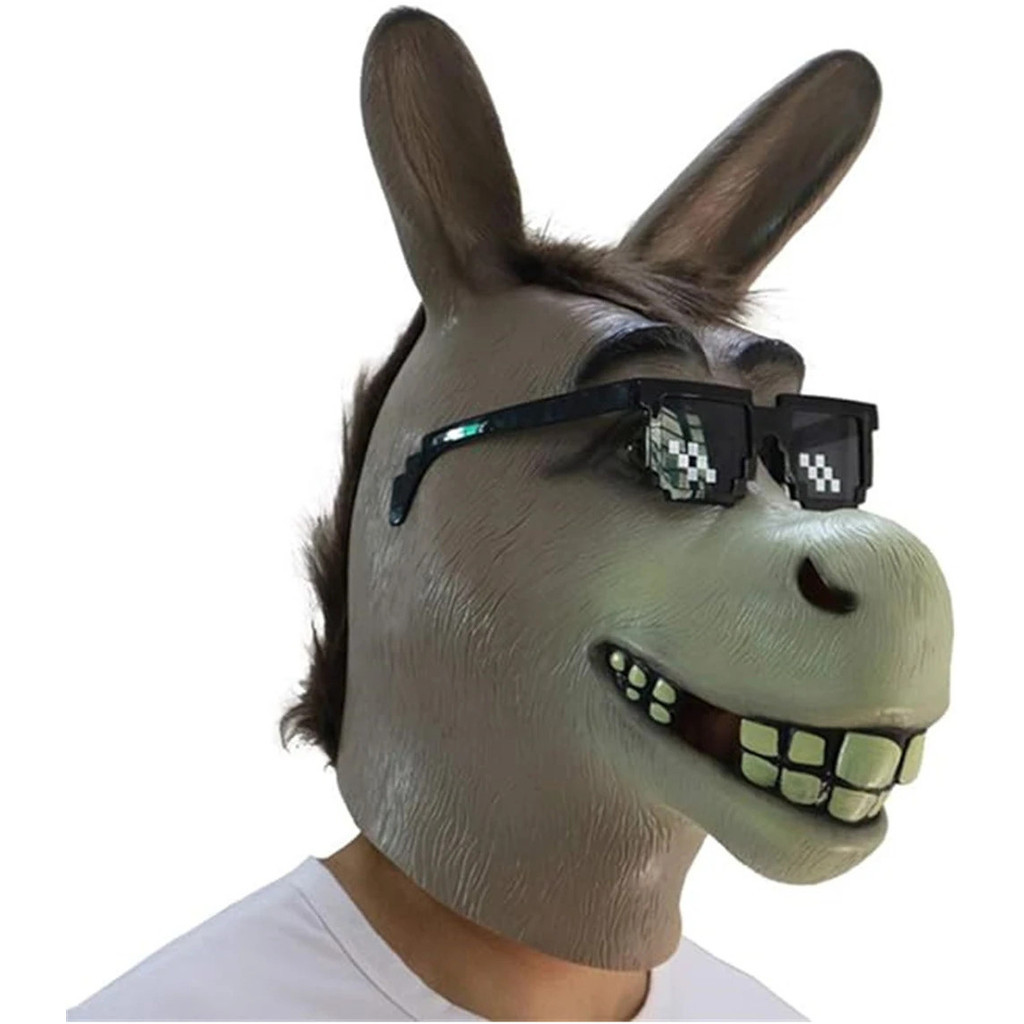 § Shrek Donkey Mask For Adult, Halloween Novelty Dee Costume, Party ...
