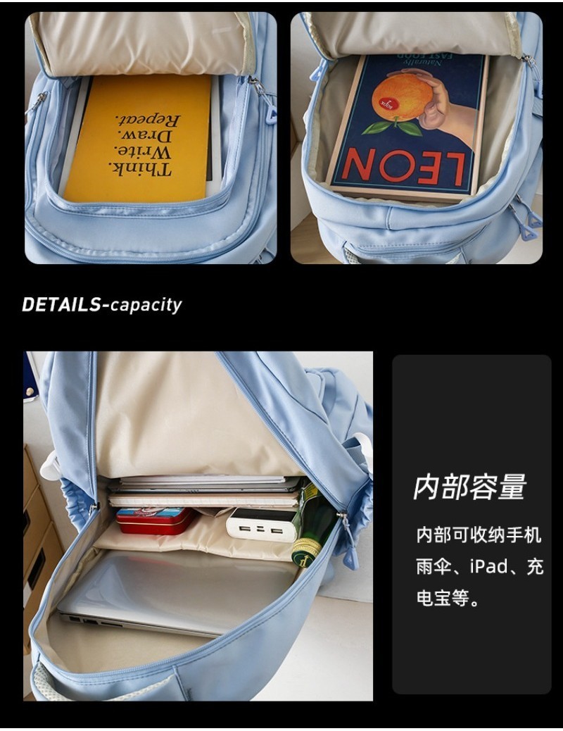 IELGY Nylon Backpack Waterproof Women Large Capacity School Bag ...