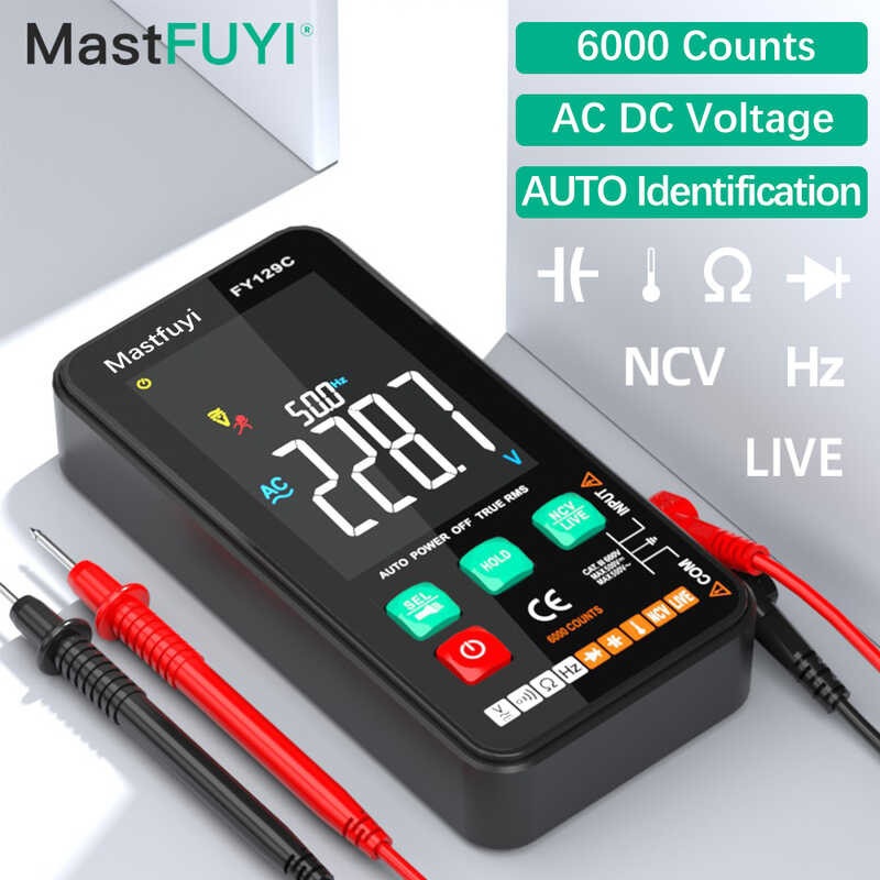 MASTFUYI Smart Digital Multimeter With Bracket LCD Color Screen Ac/Dc ...