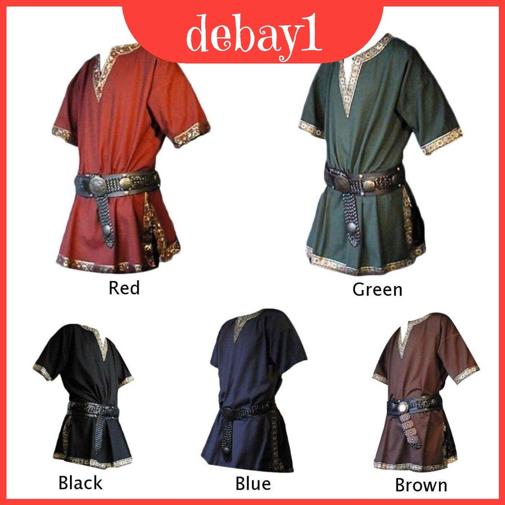 Tunic Renaissance Medieval Top Shirt Viking Norseman Saxon Costume Men ...