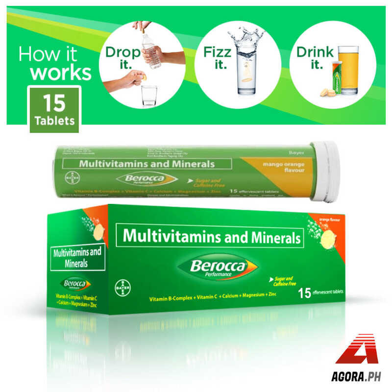 AP Berocca Performance 15 Tablets Multivitamins Minerals Sugar and Caffeine Free Vitamin B-Compl ...
