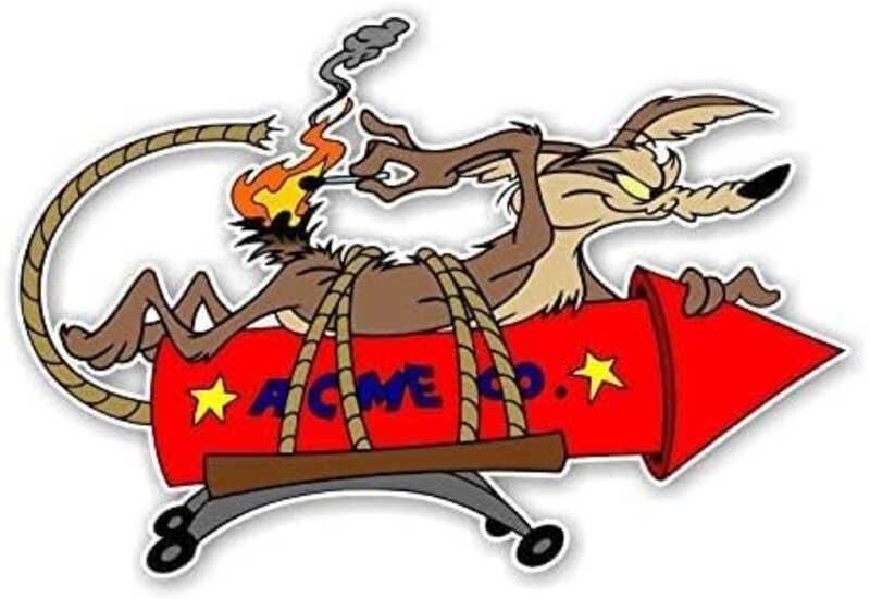 sticker die Vinyl cut Wile E Wolverine rocket fire sticker suitable for ...