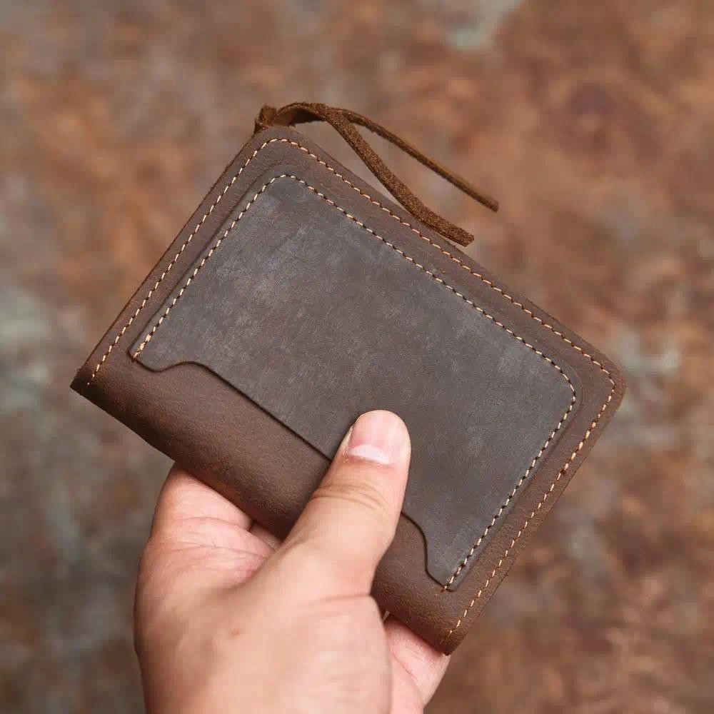 Nasva Genuine Leather Retro Men's Wallet Women's Folding Coin Purse ...