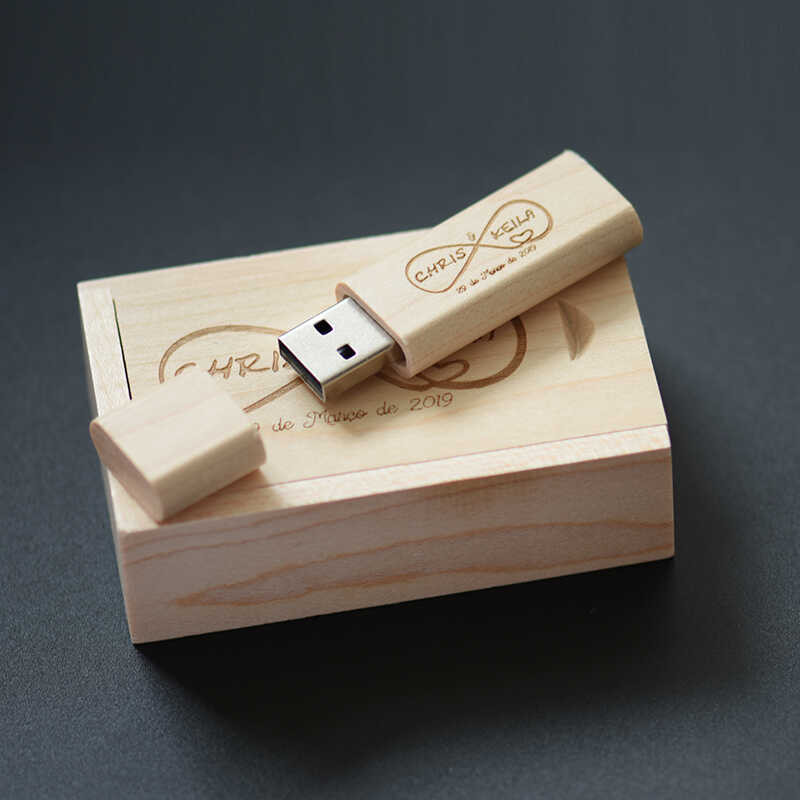 Maple Wood Gift Box USB Flash Drives Free Custom Pen Drive Real ...