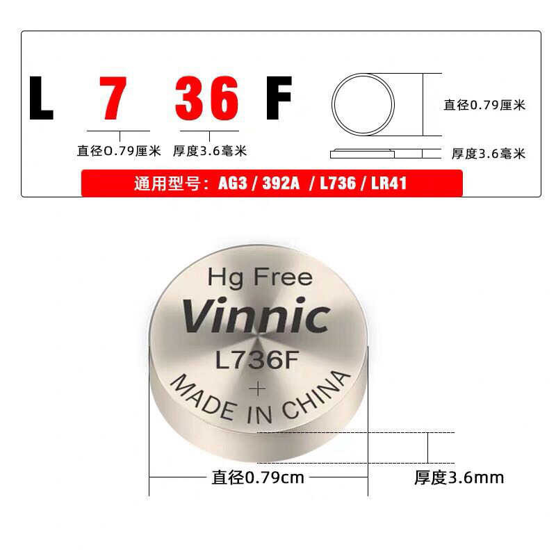 S 10 Pieces VINNIC L736f/Ag3/Lr41 Caliper Watch Thermometer Button ...