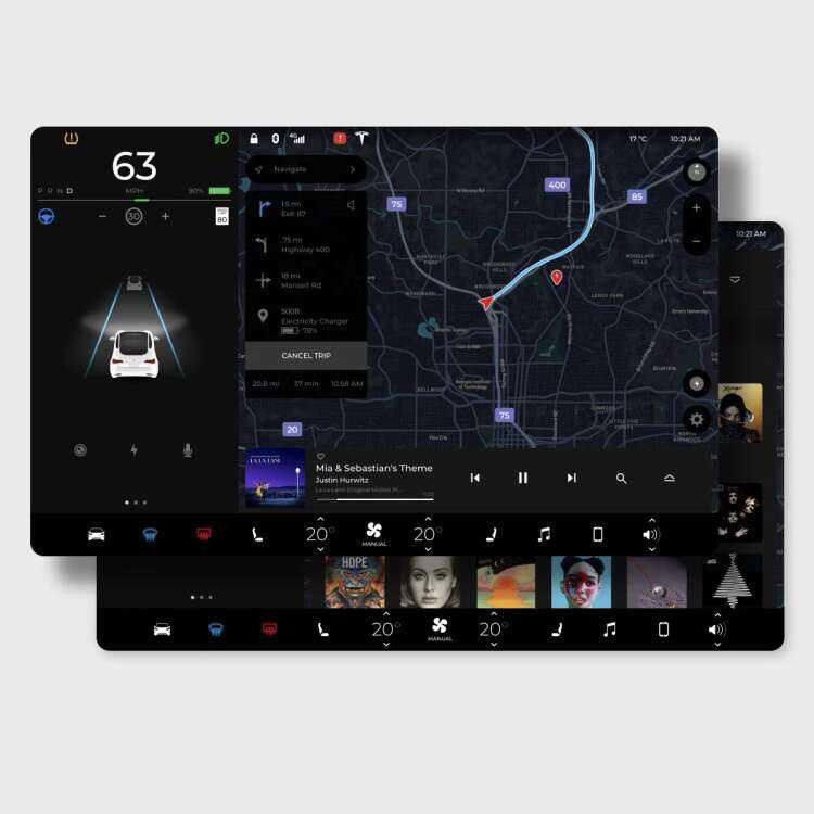HMI Intelligent Advanced Automotive System Tesla Car Central Control UI ...