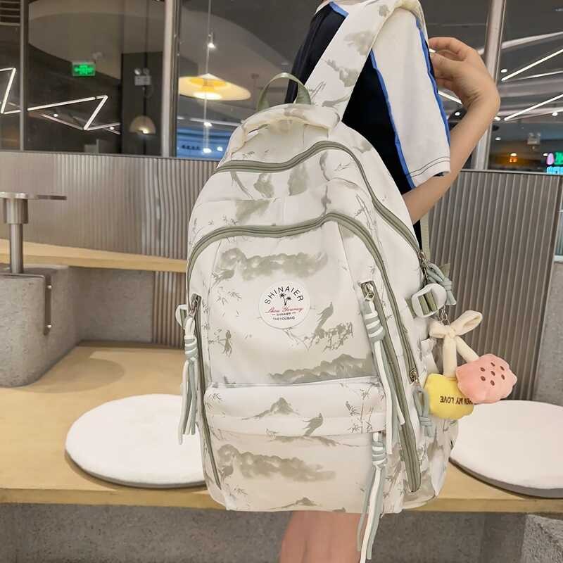 89 New Student Backpack Large Capacity Backpack Chinese Style Ink ...