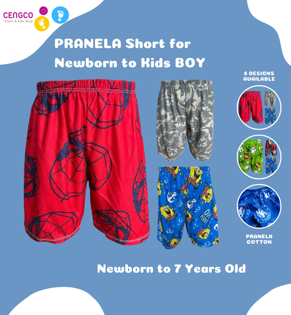 3 Pcs Short For Baby Boys Newborn to Toddler Printed Cute Character ...