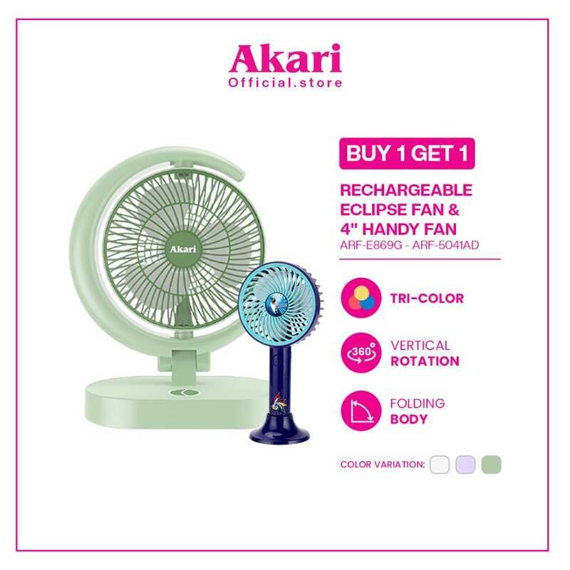 Akari Buy 1 Get 1 Promo Buy 1 Akari Rechargeable Eclipse Fan With Tri ...