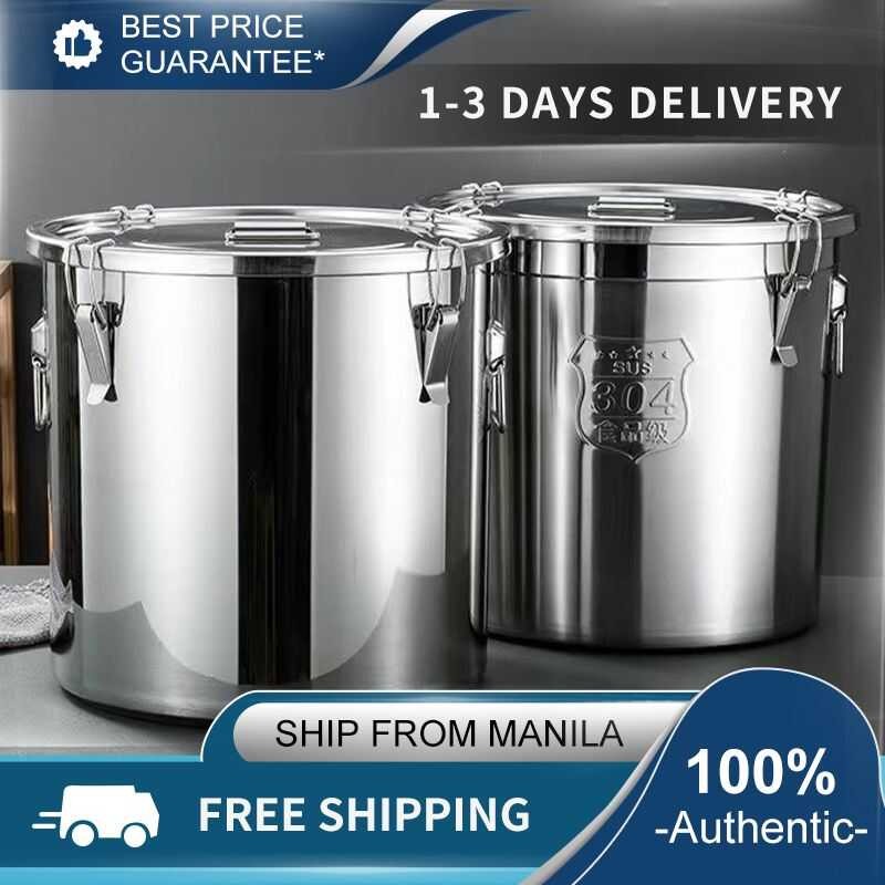 High-Capacity Dispenser 25Kilos Stainless Rice Storage Container 50Kg ...