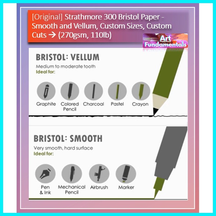 [Original] Strathmore 300 Bristol Paper - Smooth and Vellum, Custom ...
