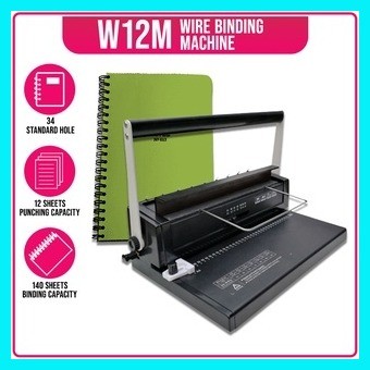 Wire Binding Machine W12M A4 Size 34 Holes Metal Wire Bookbinding ...
