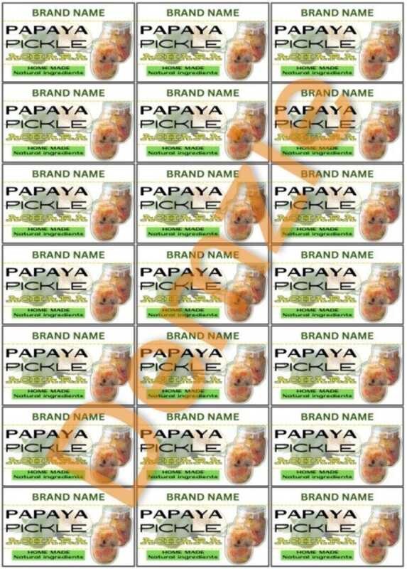 PICKLE PAPAYA (Atchara) PRINTING STICKER LABELS - PEEL & STICK ( GLOSSY ...