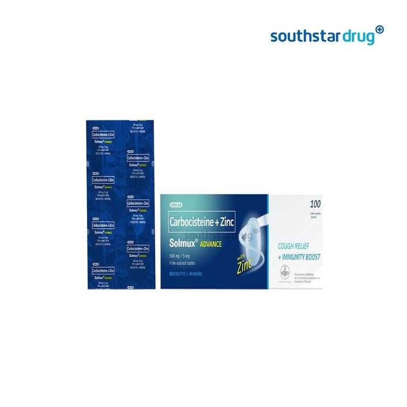 Solmux Advance 500Mg/5Mg Tablet - 20S (Cough & Colds Relief) 55C ...