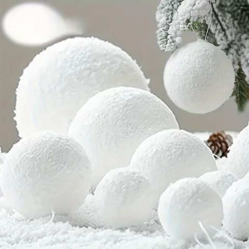 6Pcs 4/6/8cm Xmas Tree Hanging Foam Balls Pendant / Christmas ...