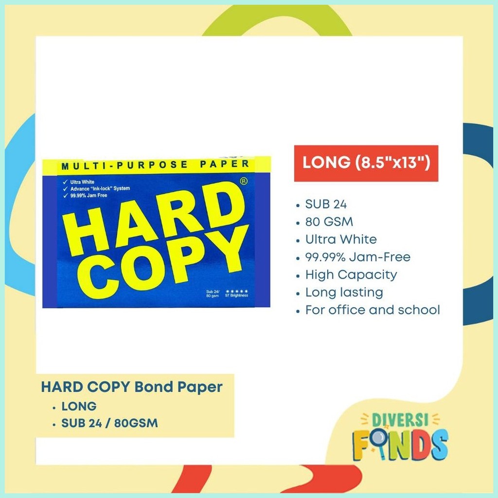 Hard Copy Hardcopy Bond Paper/ Copy Paper Sub 24/ 80GSM thick Short ...