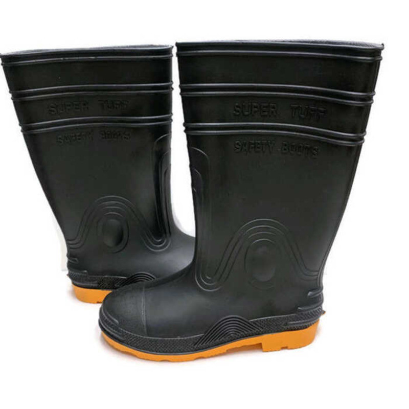 Super Tuff Mens’ Safety Rubber Boots In Black - High Cut | Shopee ...