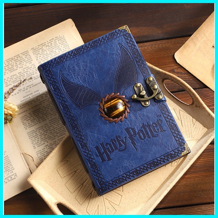 Gryffindor ravenclaw slytherine notebook with gold snitch natural gem ...