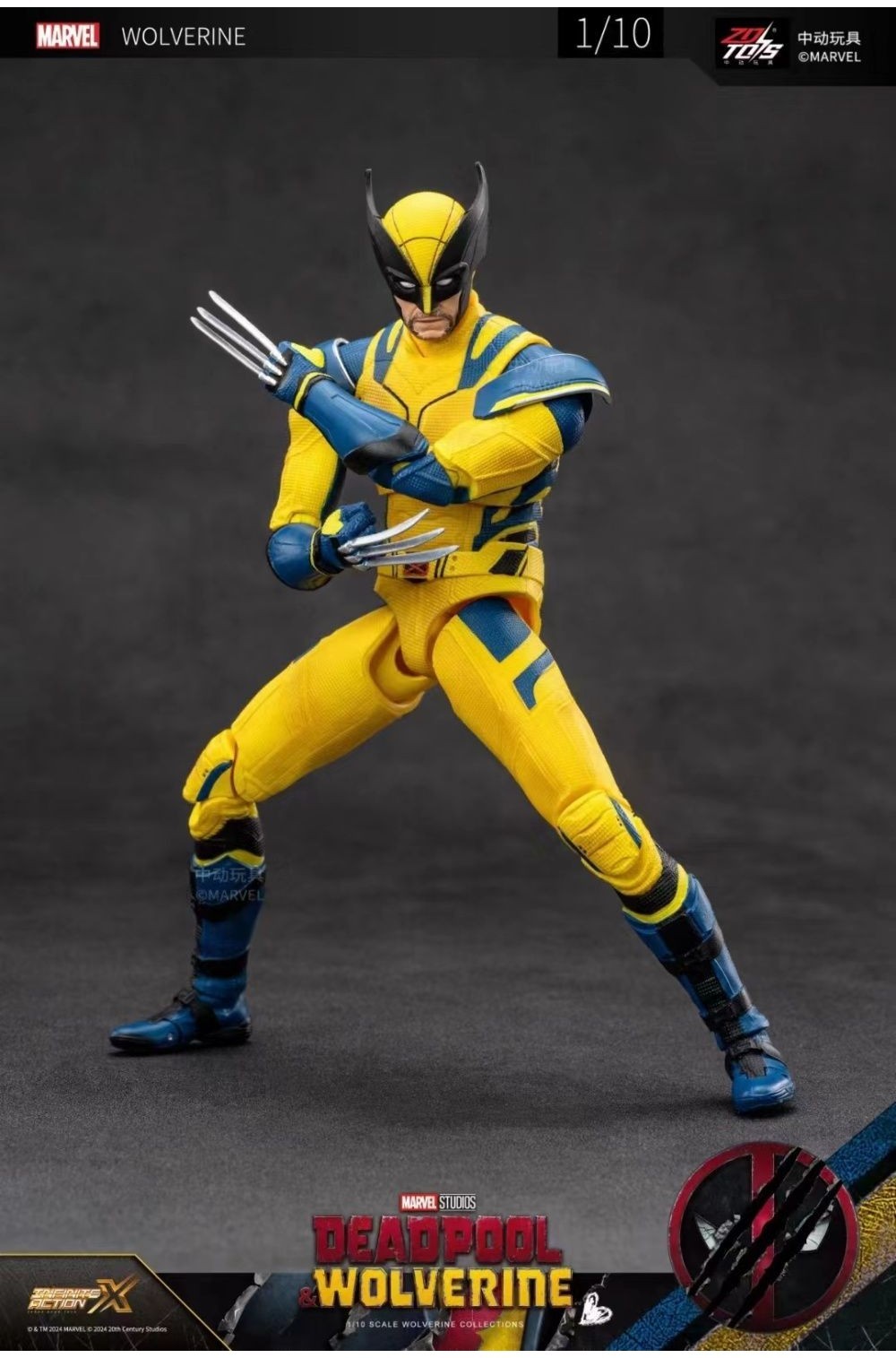 ZD Genuine Marvel Movie SHF Deadpool and Wolverine 3 Mobile Model Toy ...