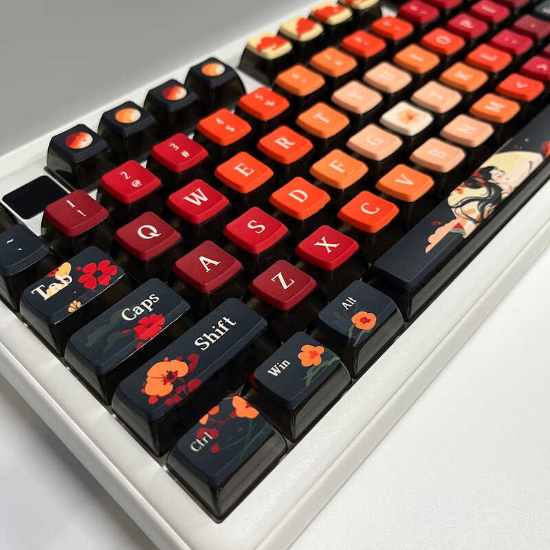 87 Mechanical Keyboard Keycaps, Dual Color Pudding Ball Caps, Four ...