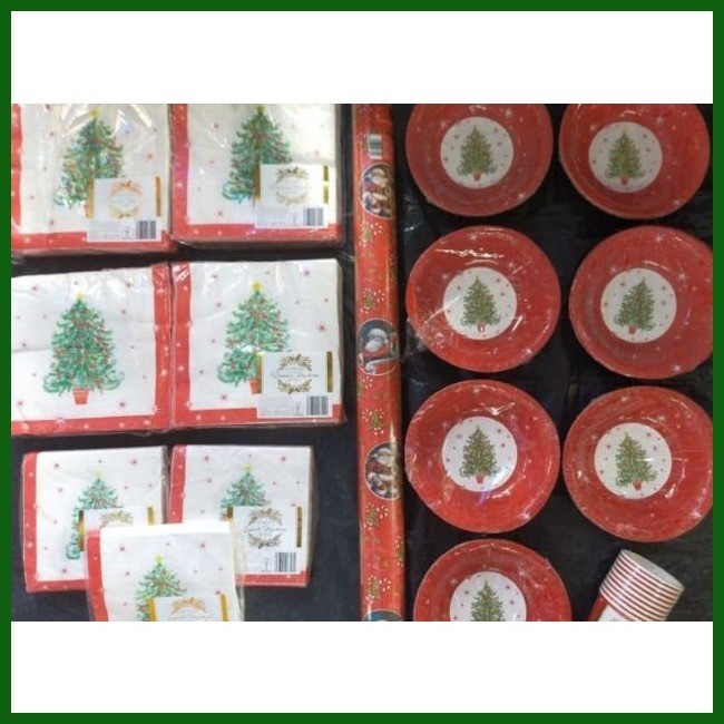 Christmas Disposable Tablewares (Paper Plates, Bowls, Cups and, Napkins ...