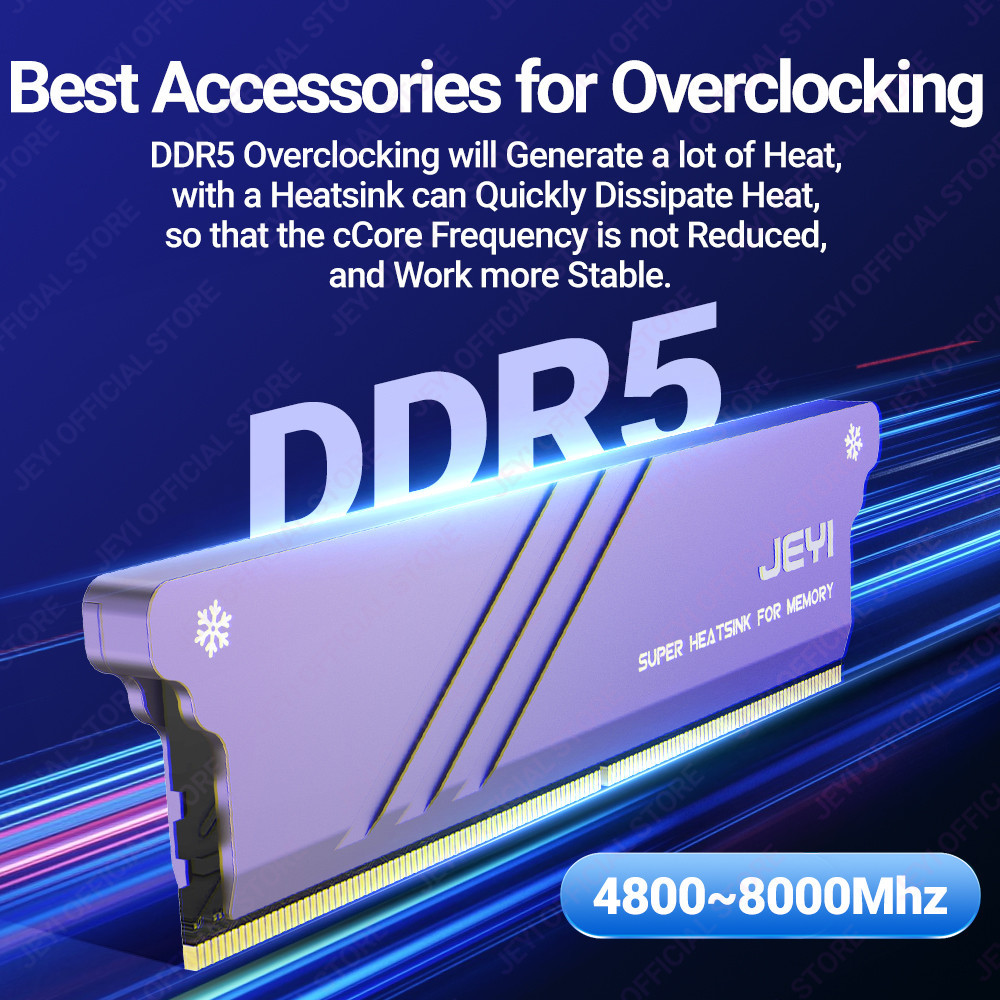 JEYI Memory RAM Heatsink With Thermal Pads, Desktop RAM Cooler DDR ...